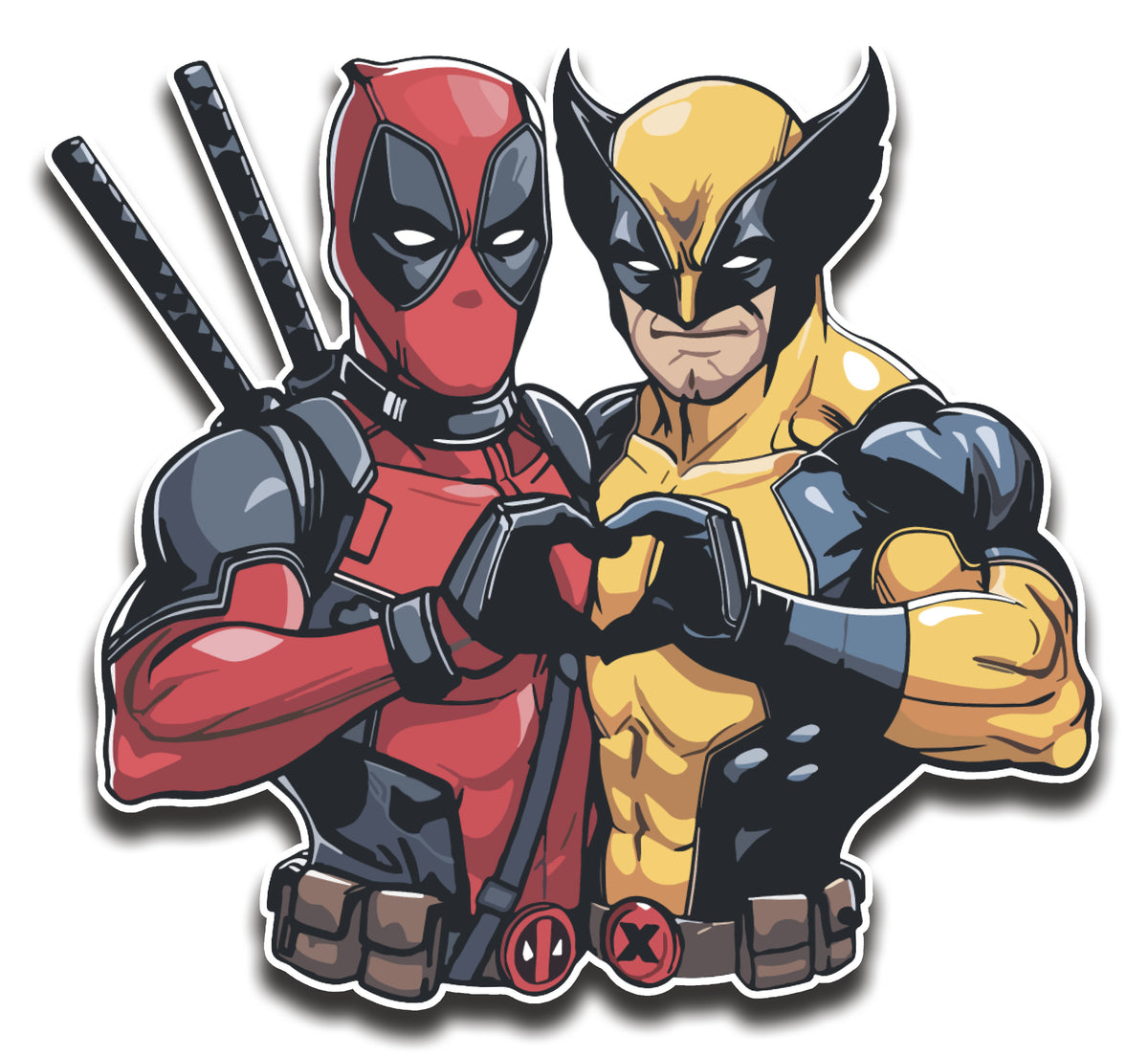 Deadpool and Wolverine Heart Sticker | Waterproof Vinyl Decal | 3.5in ...