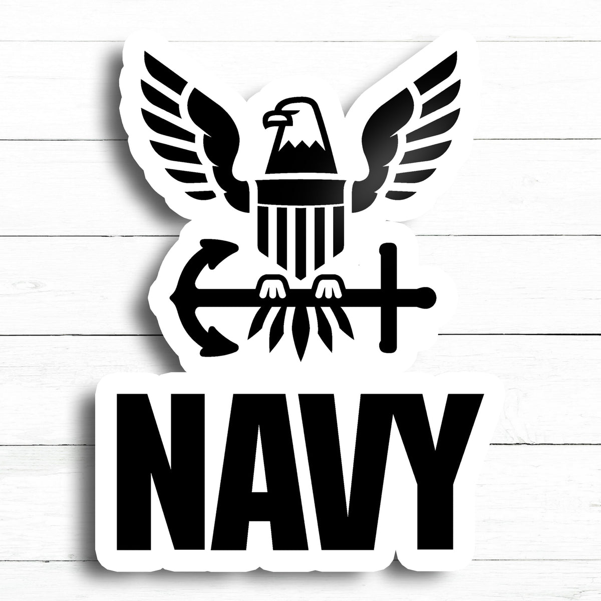 Navy Logo Sticker | Waterproof Vinyl Decal | 3in – CustomStickers.com