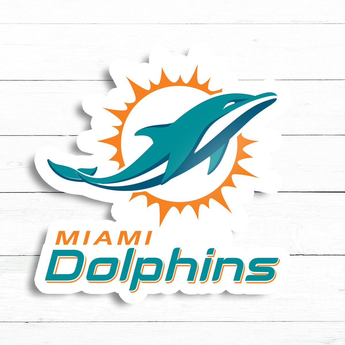 Miami Dolphins Sticker | Waterproof Vinyl Decal | 3in – CustomStickers.com