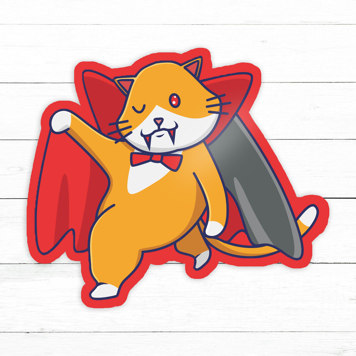 Vampire Cat Sticker | Waterproof Vinyl Decal | 3in – CustomStickers.com