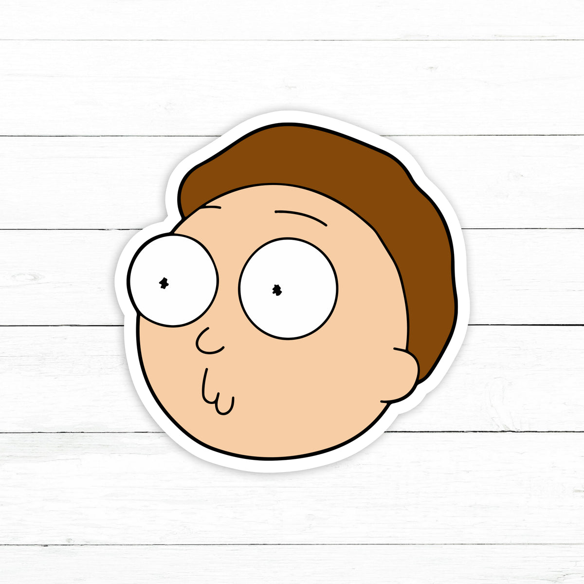 Morty Face Sticker | Waterproof Vinyl Decal | 3in – CustomStickers.com