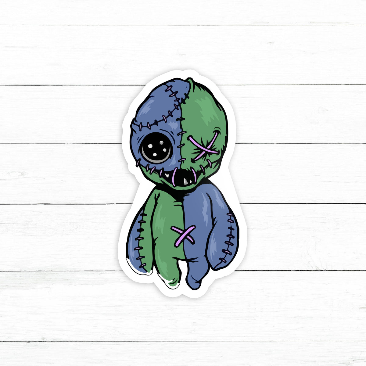 Creepy Doll Sticker | Waterproof Vinyl Decal | 3in – CustomStickers.com