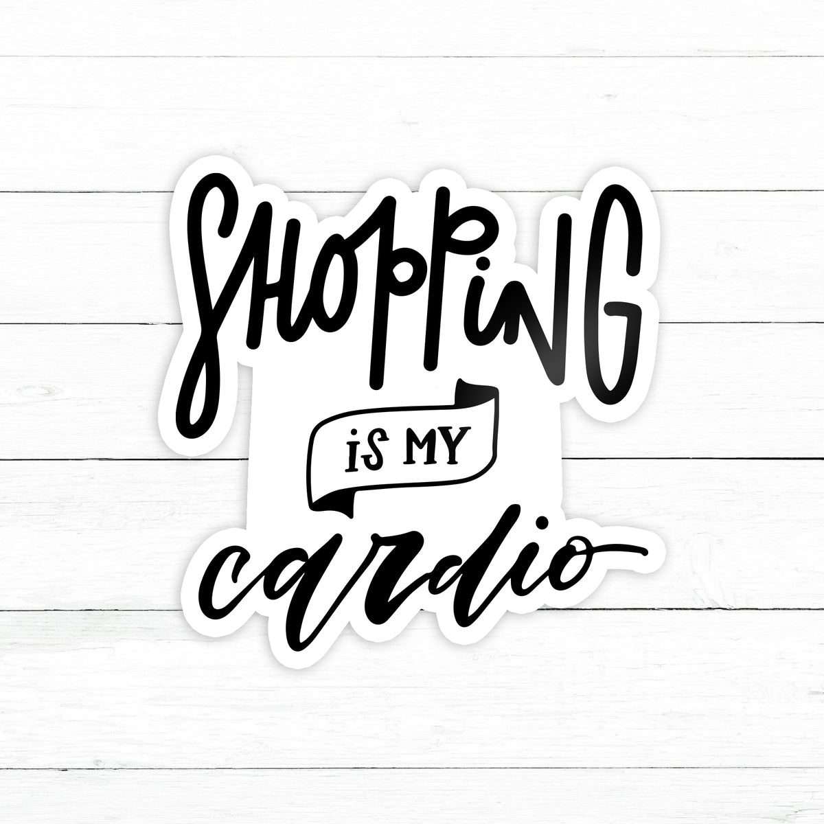 Shopping Cardio Sticker | Waterproof Vinyl Decal | 3in – CustomStickers.com