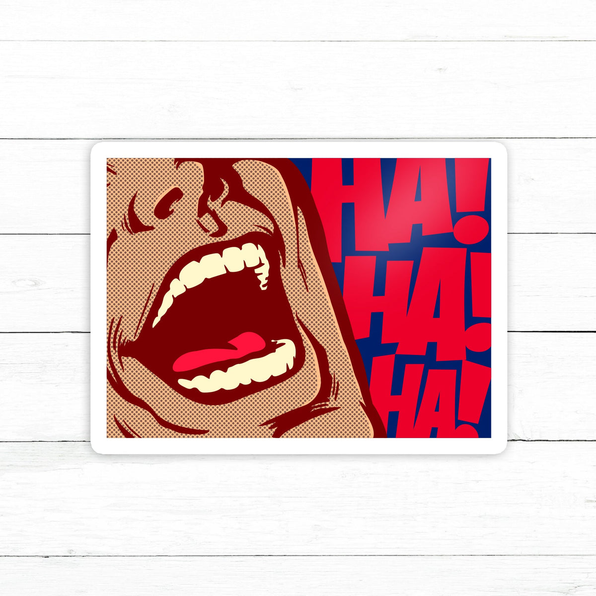 HAHAHA Sticker | Waterproof Vinyl Decal | 3in – CustomStickers.com