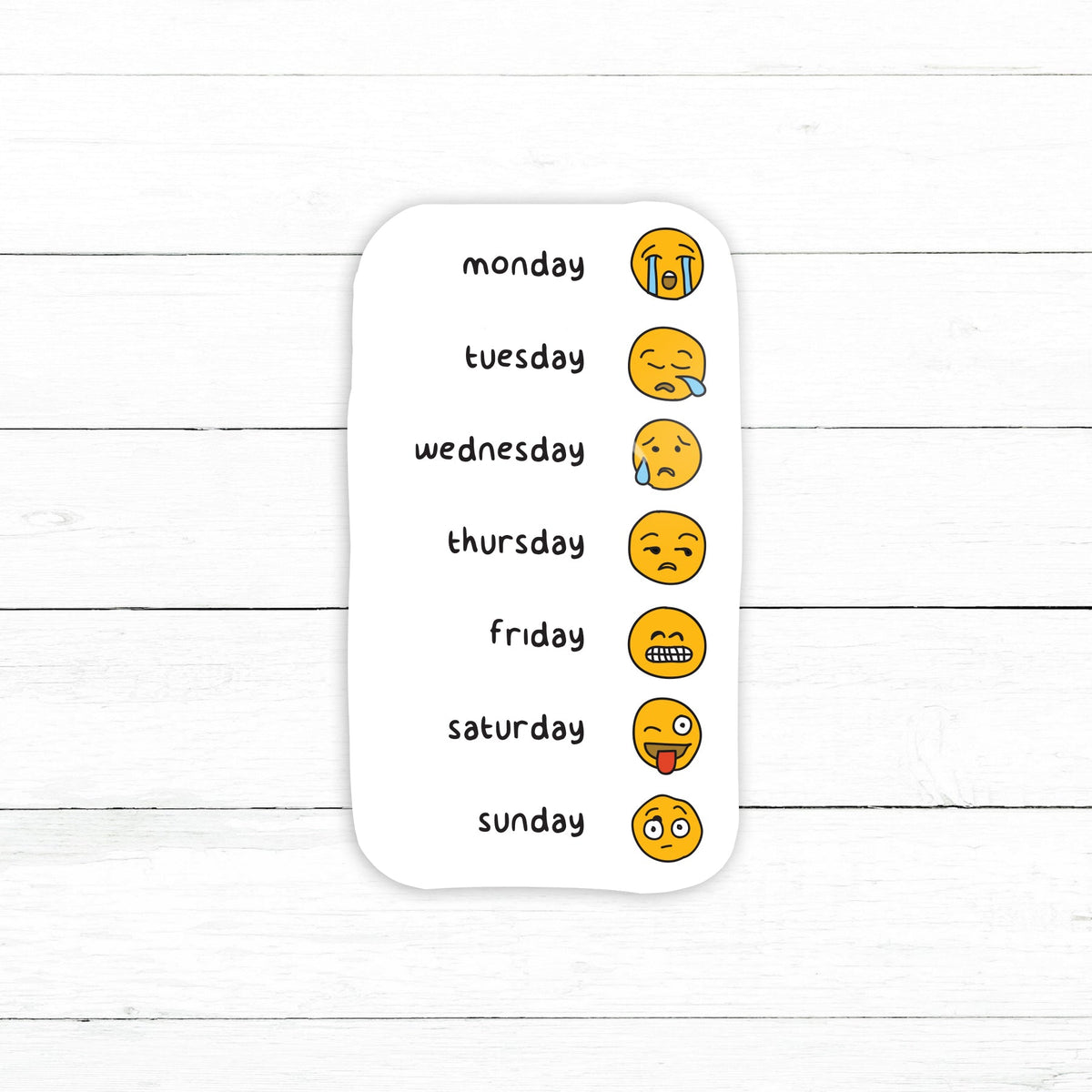 Days of the Week Emoji Sticker | Waterproof Vinyl Decal | 3in ...