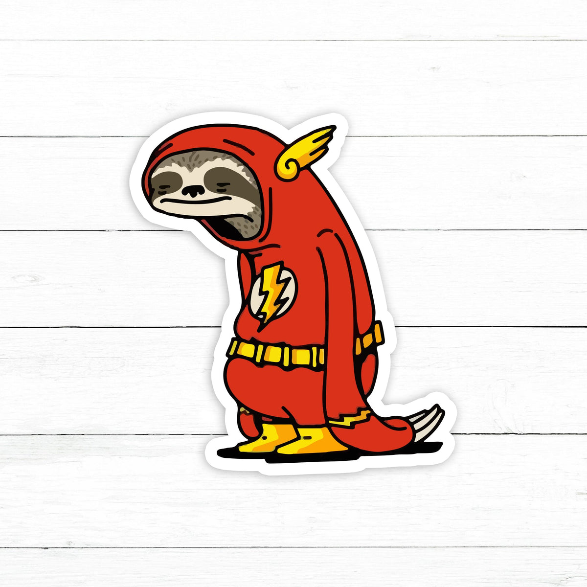 Sloth The Flash Sticker | Waterproof Vinyl Decal | 3in – CustomStickers.com