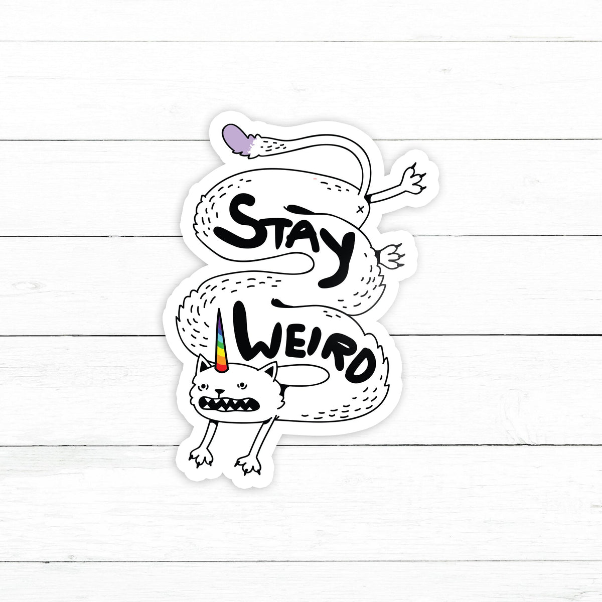 Stay Weird Sticker | Waterproof Vinyl Decal | 3in – CustomStickers.com