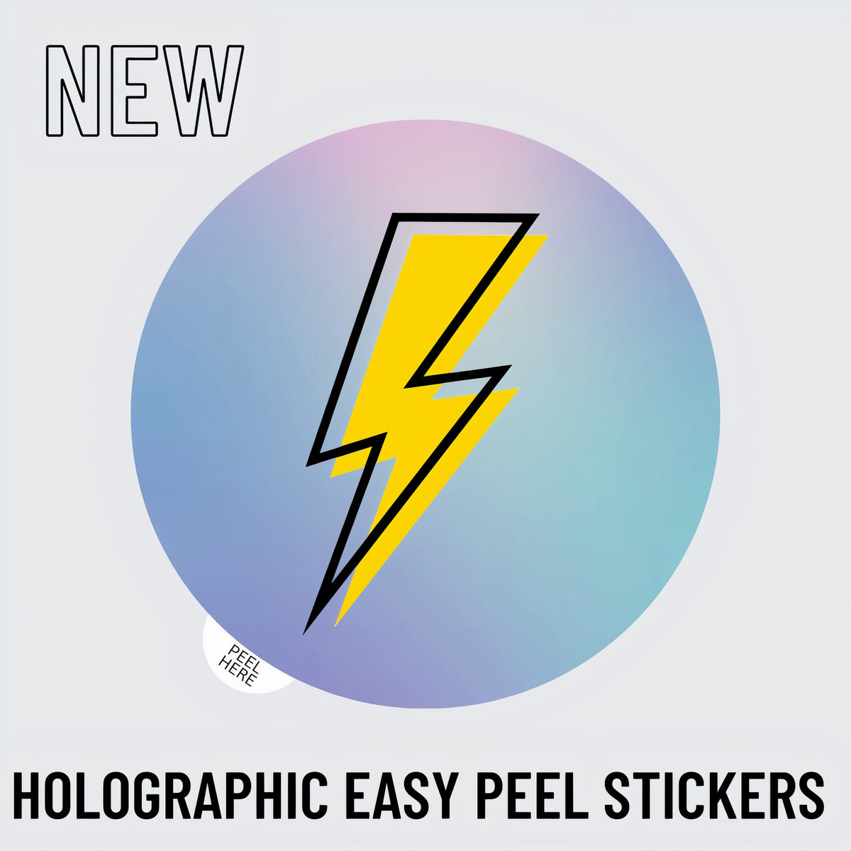 Rainbow Holographic Stickers | Peel Tab – CustomStickers.com